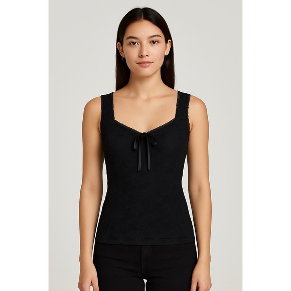 paper doll | Tops | Paper Doll Top Womens M Black Lace Coquette ...